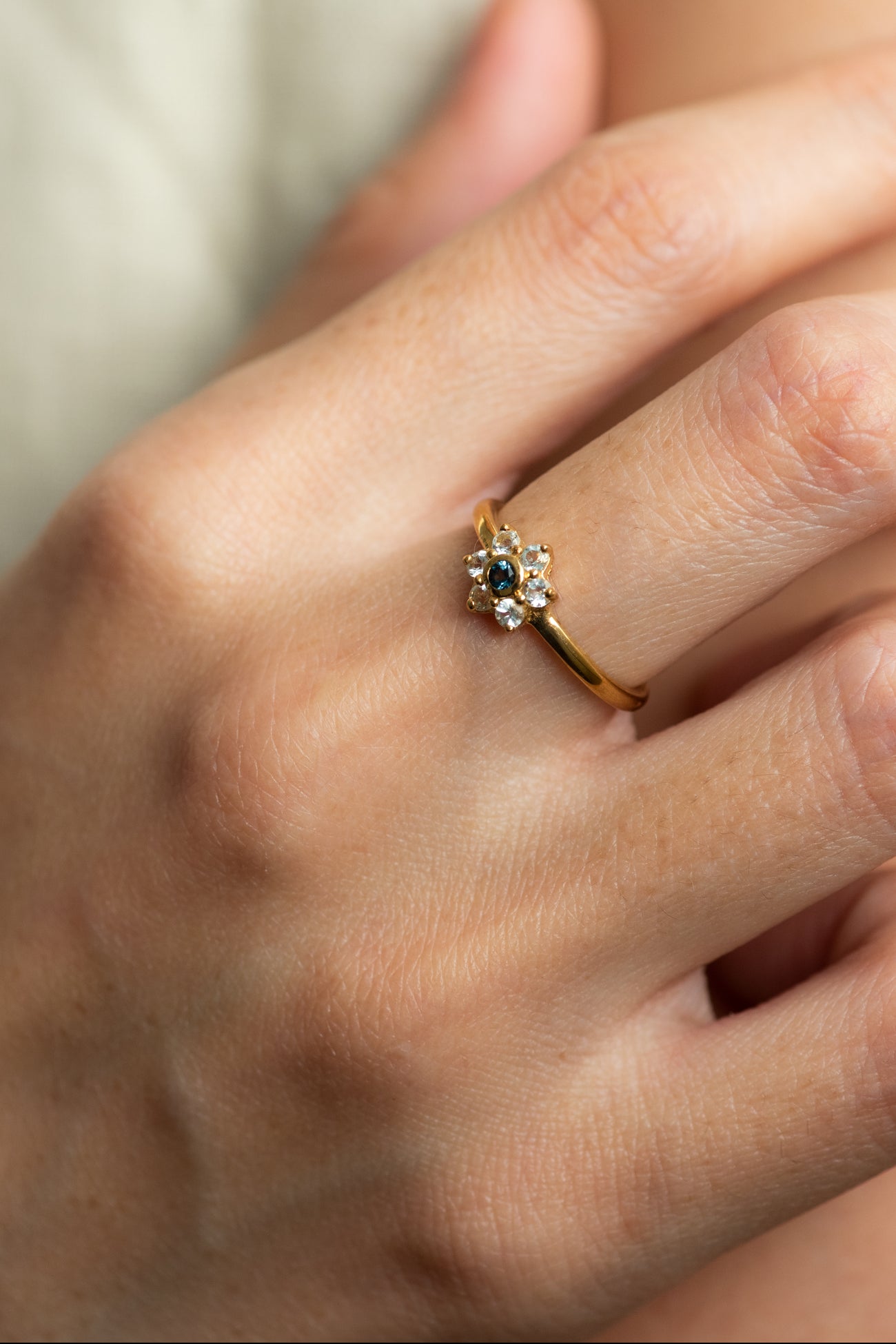 Blue Topaz Gold Band Julienne at Minette