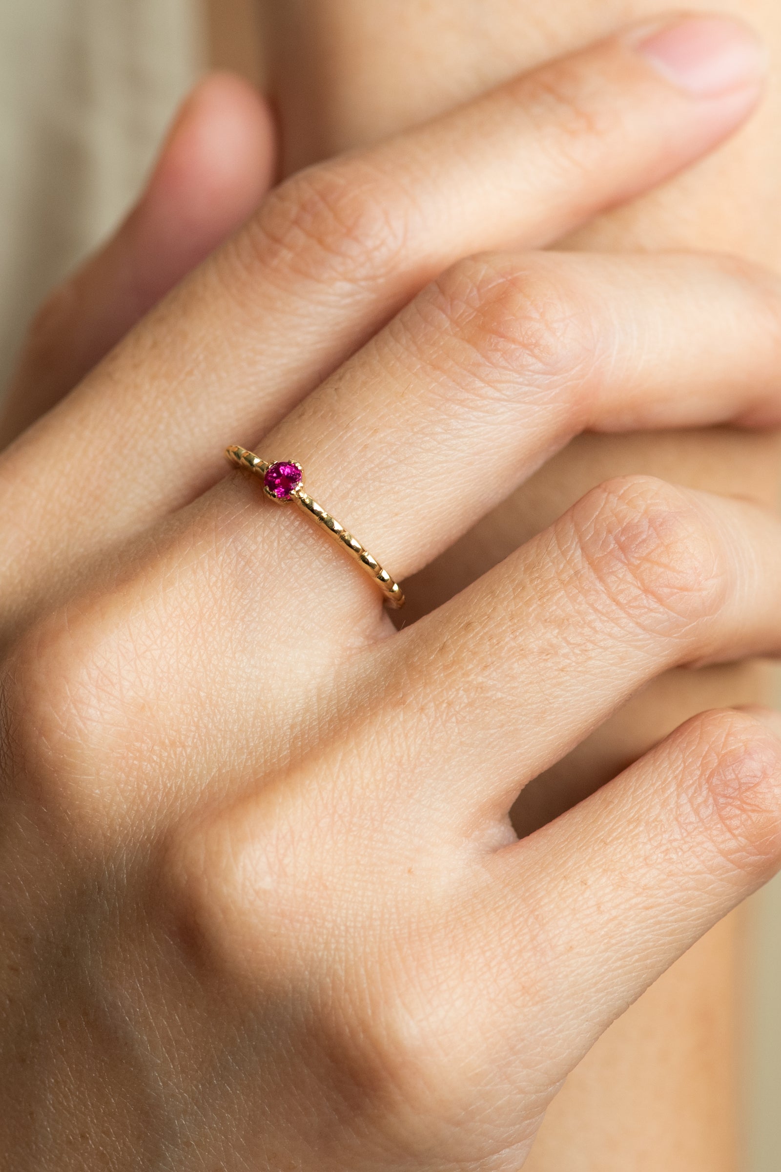 Levia Ruby Gold Band at Minette